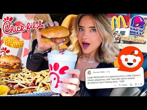 Eating WEIRD FAST FOOD COMBOS Suggested By REDDIT USERS for 24 HOURS ...