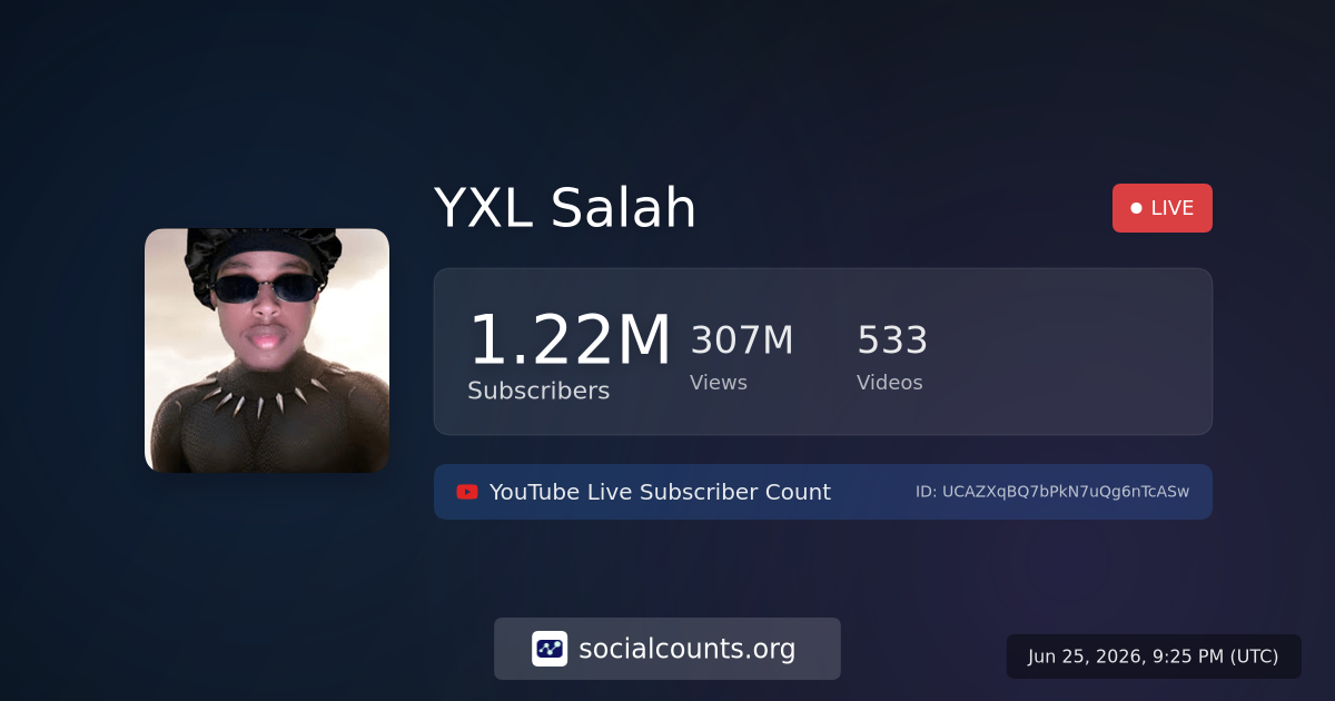 YXL Salah - YouTube Live Subscriber Count - SocialCounts.org