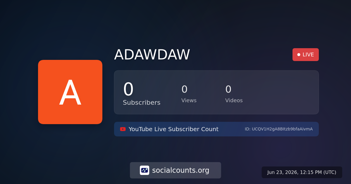 ADAWDAW - YouTube Live Subscriber Count - SocialCounts.org