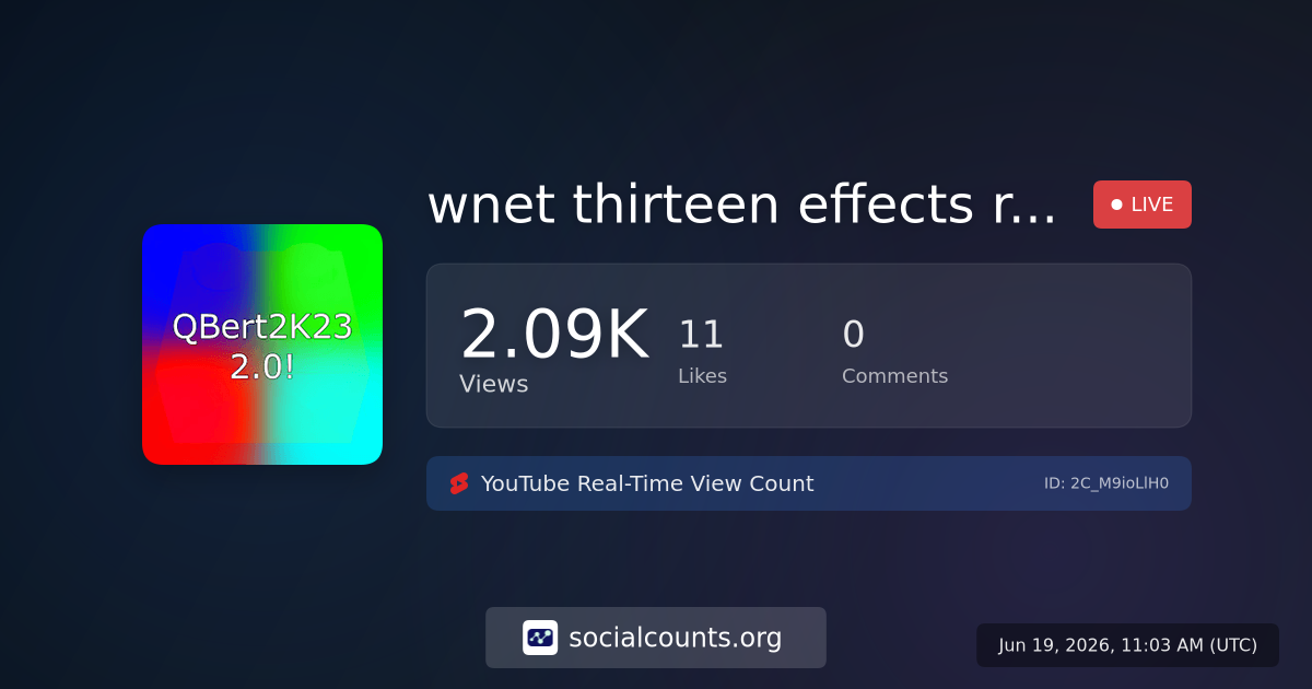 wnet thirteen effects round 4 | Real-Time YouTube Live View Count ...