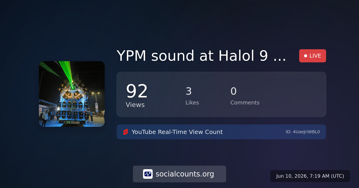 YPM sound at Halol 9 august 95583 28840 | Real-Time YouTube Live View ...