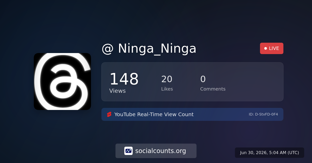 @ Ninga_Ninga | Real-Time YouTube Live View Count | SocialCounts.org