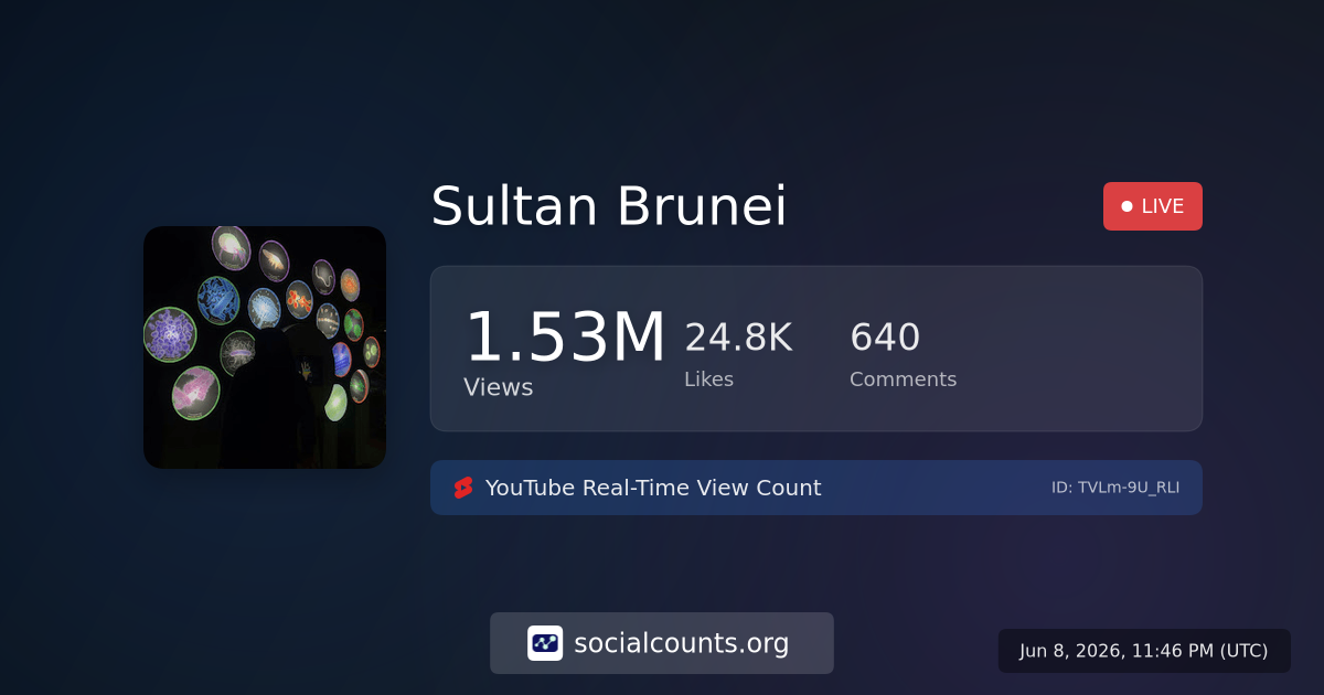 Sultan Brunei | Real-Time YouTube Live View Count | SocialCounts.org