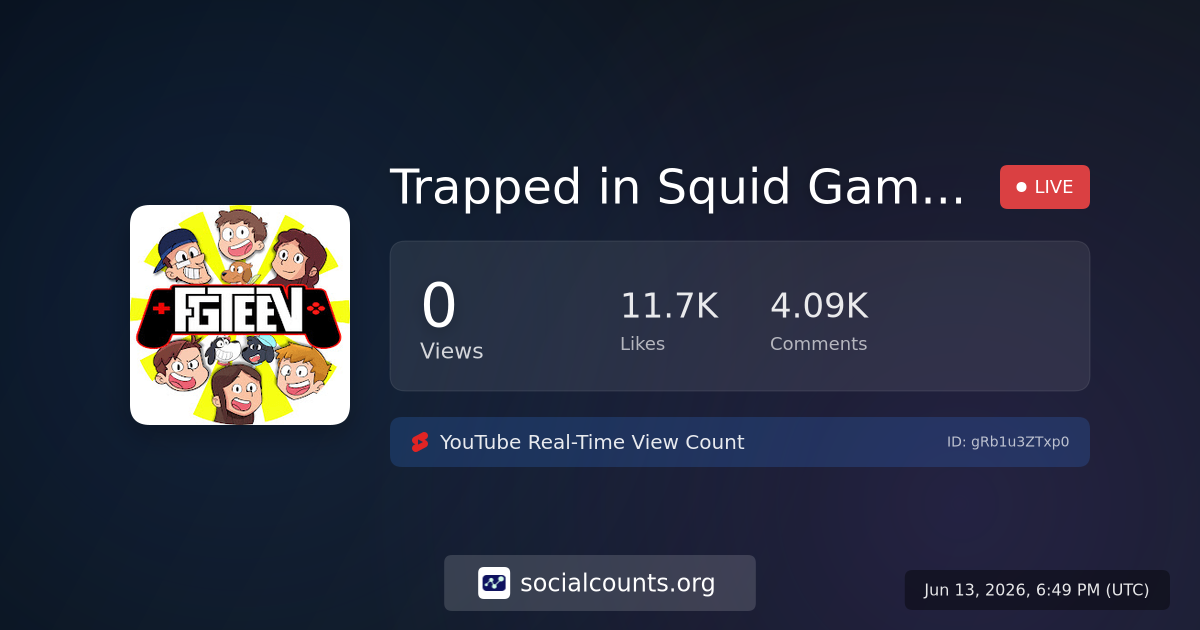 Trapped in Squid Game [Cyber FeeGee] | Real-Time YouTube Live View ...