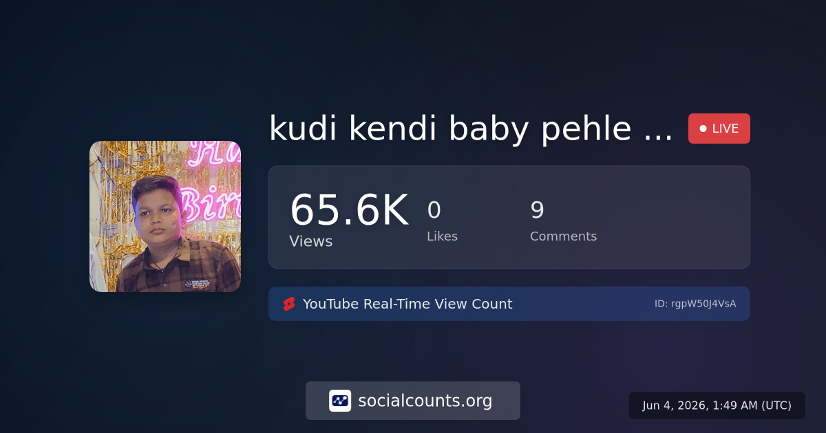kudi kendi baby pehle jaguar lelo | Real-Time YouTube Live View Count ...